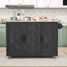 Gracie Oaks Rustic Rolling Kitchen Island with Expandable Drop-Leaf ...