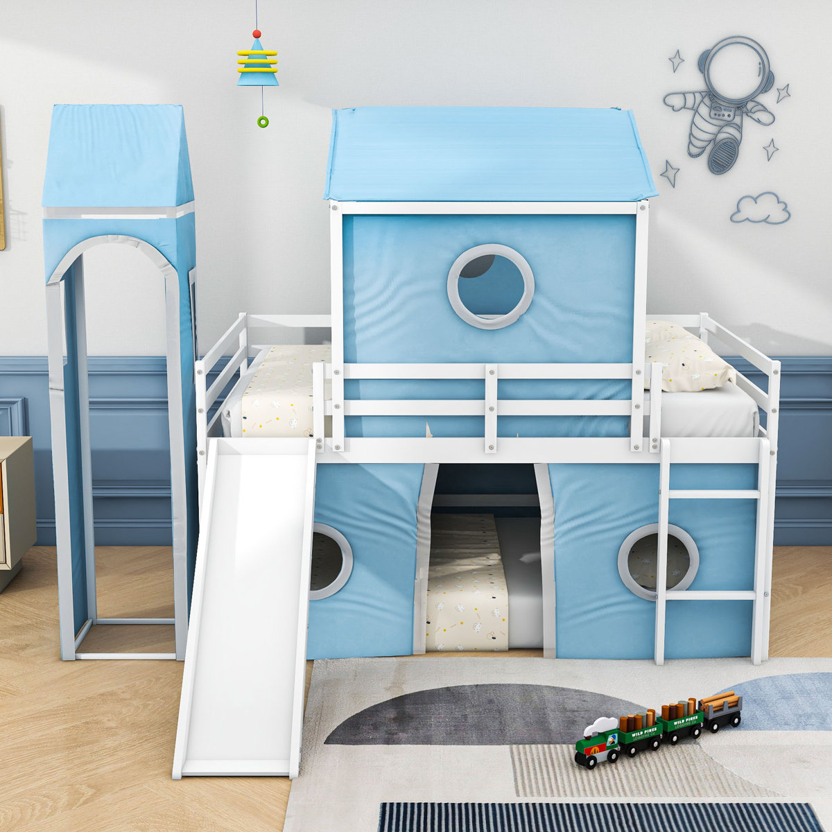 Viv + Rae™ Kyser Kids Bunk Bed with Slide, Tent and Tower & Reviews ...