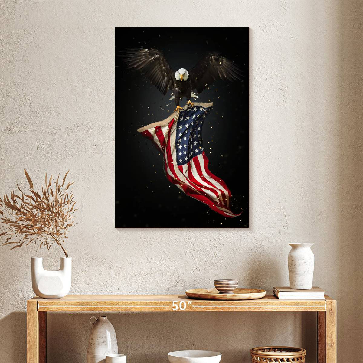 Ebern Designs Borges Eagle Flying With American Flag - Wayfair Canada