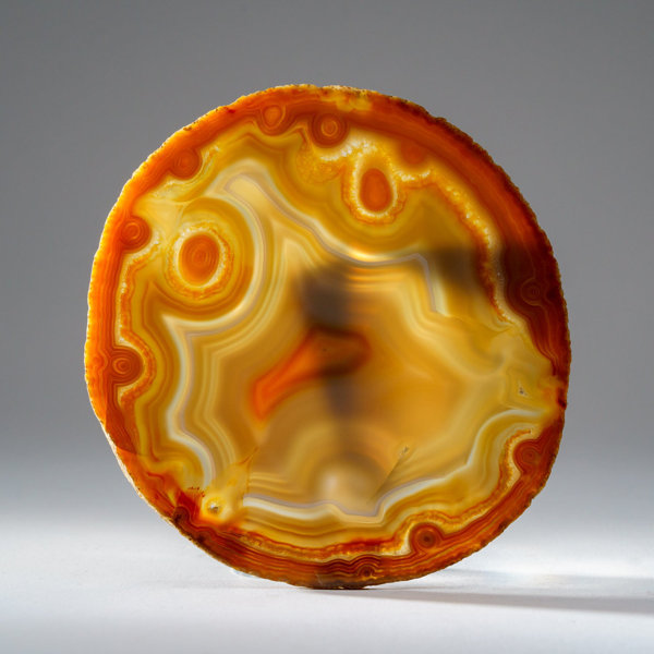 Astro Gallery of Gems Genuine Banded "Smiley Face" Quartz Agate Slice ...