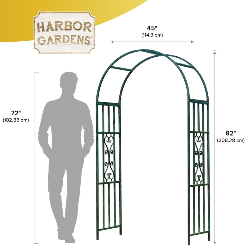 World Source Partners 40" W x 24" D Metal Arbor in Green | Wayfair