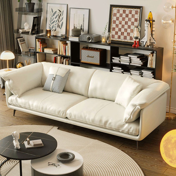 George Oliver Inette 84.65'' Leather Loveseat | Wayfair