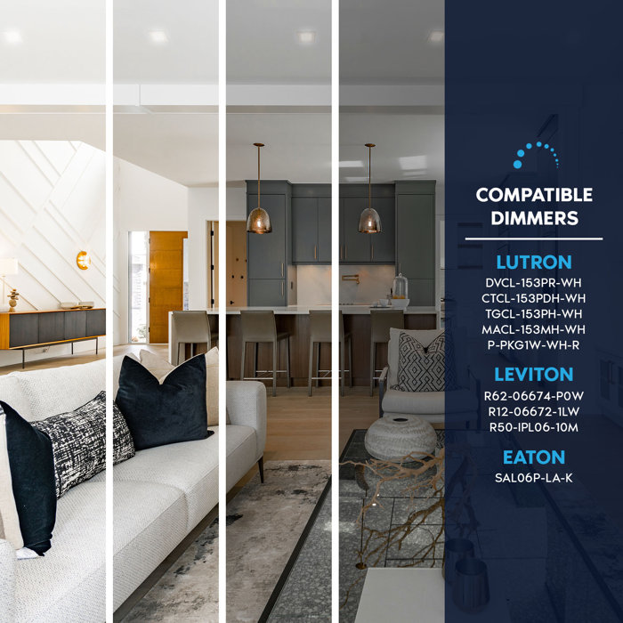 Luxrite 4'' Tunable Color Temperature Dimmable Air-Tight IC Rated LED ...