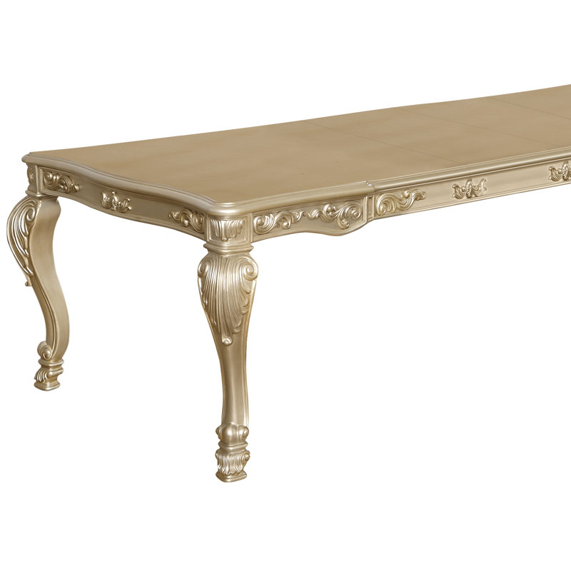 Cosmos Furniture Miranda Collection Gold Finish Pedestal 9-Piece Dining ...