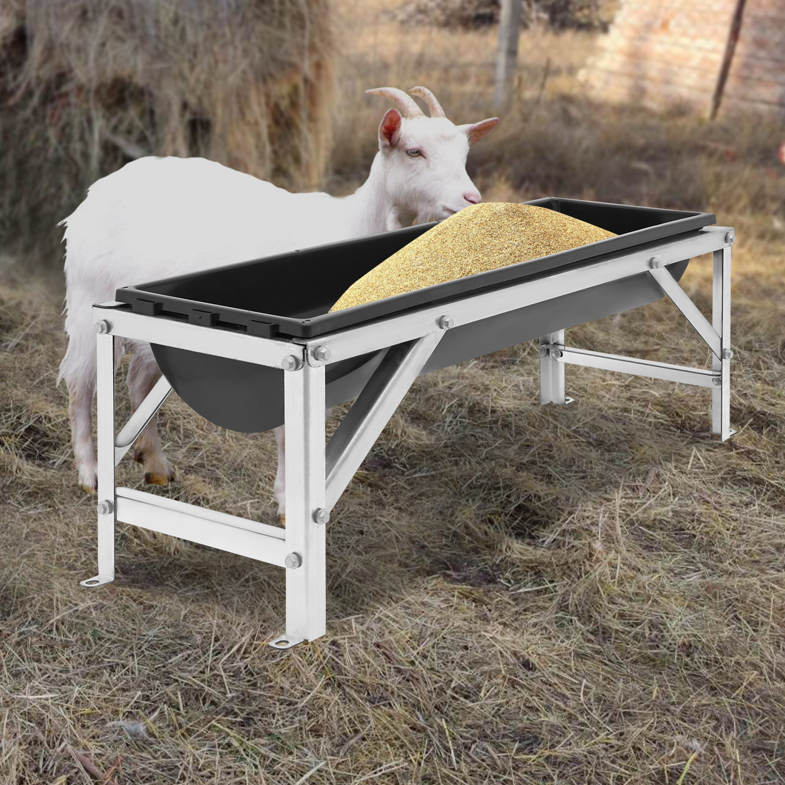 Tucker Murphy Pet™ Livestock Feed Trough Long Large Capacity Feeder ...