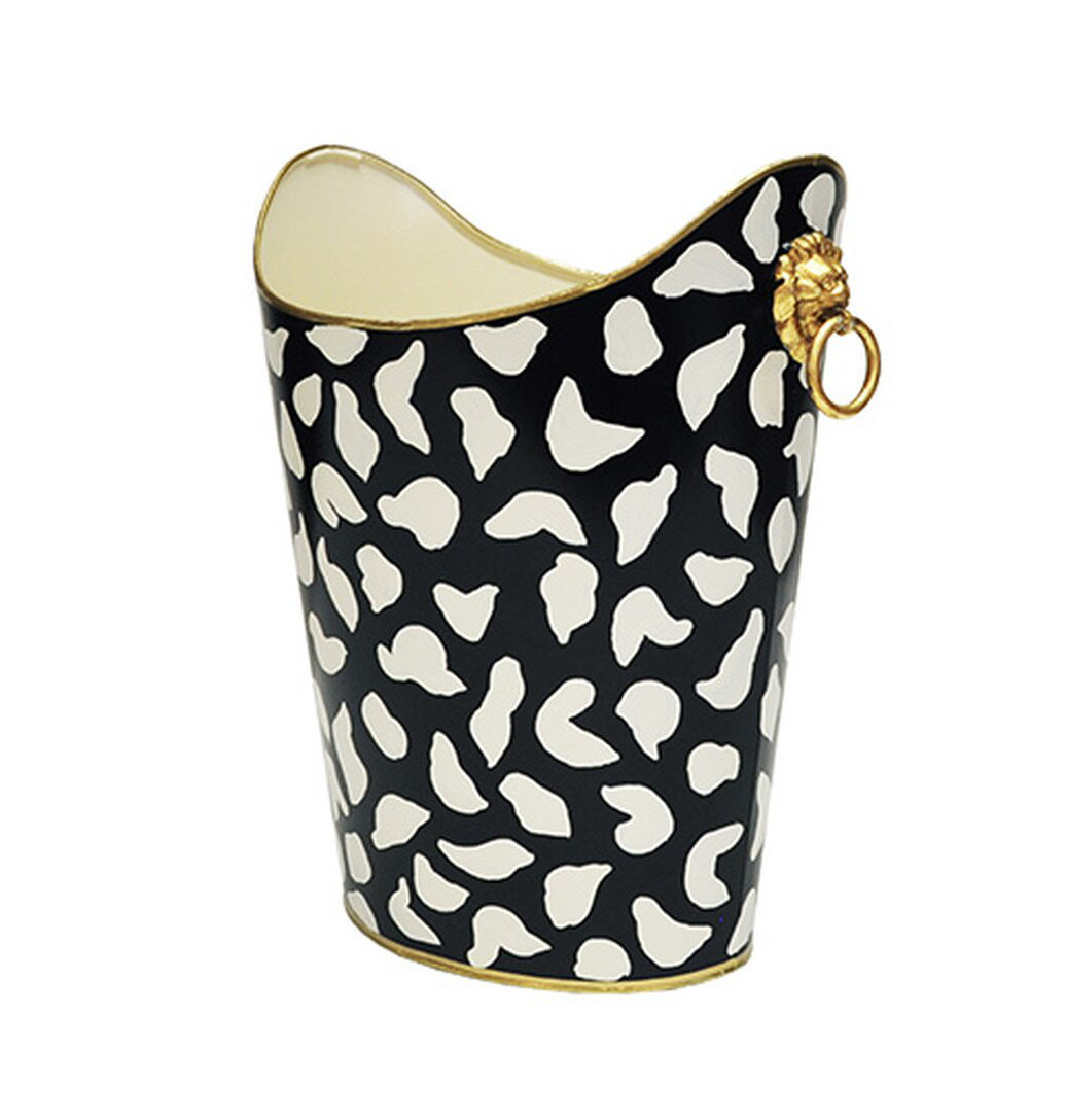 Worlds Away Leopard Waste Basket | Perigold