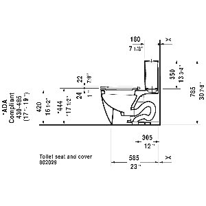 Duravit Me by Starck Elongated Two-Piece Toilet (Seat Not Included ...