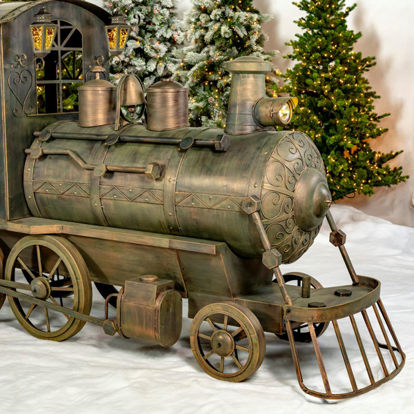 Zaer Ltd International 16 ft. Long X-Large Iron Christmas Train with ...