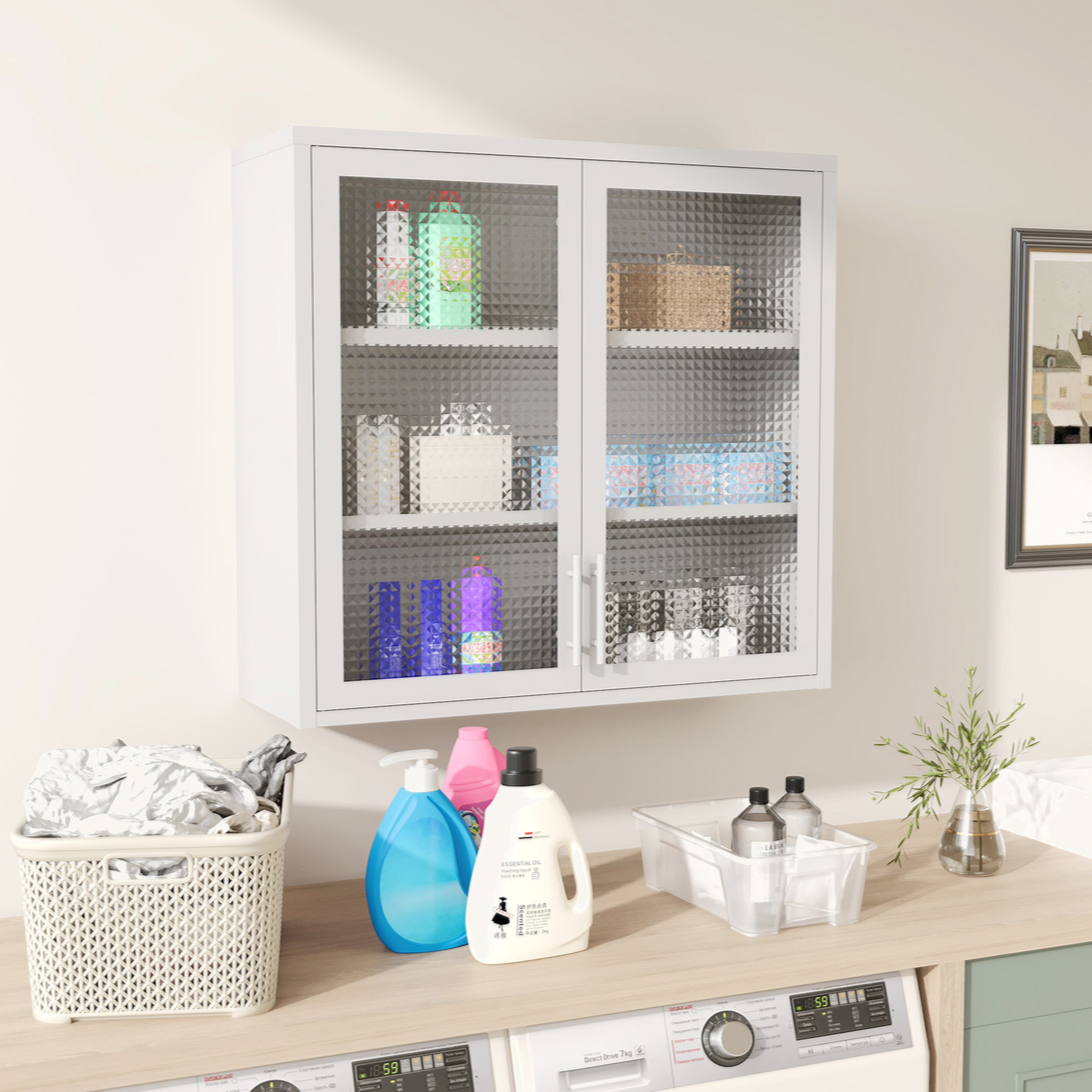 Latitude Run® Retro Style Wall Mounted Cabinet Table-Top Storage ...