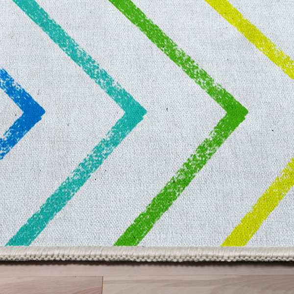 Well Woven Crayola Zig Zag Chevron Multicolor Area Rug | Wayfair