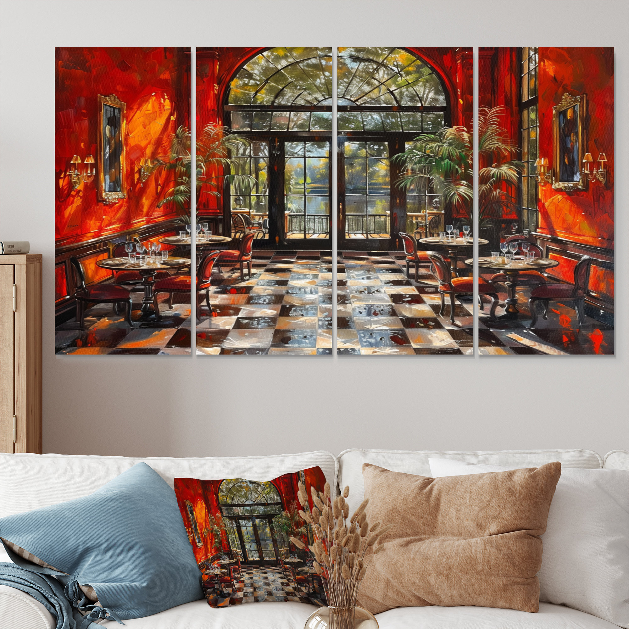 Winston Porter Red Black Country Club Hallway Elegance - Country Clubs ...