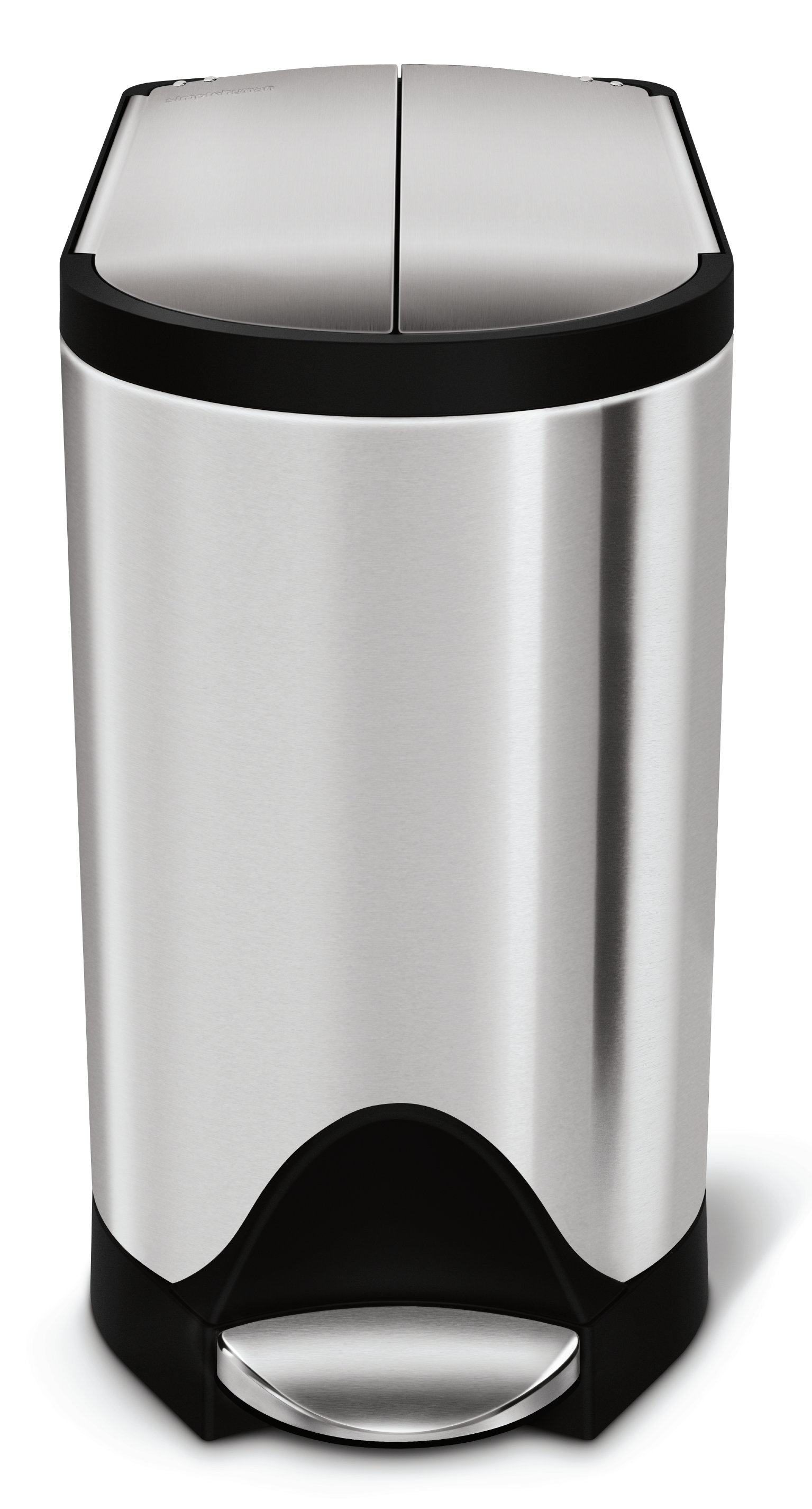 simplehuman 10 Liter / 2.6 Gallon Butterfly Lid Bathroom Step Trash Can ...