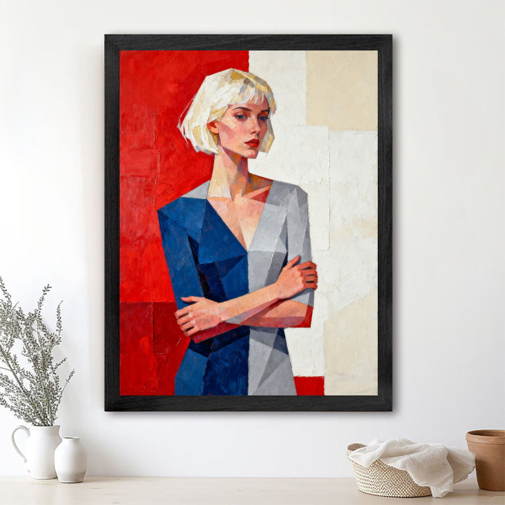 Winston Porter Black Framed Vintage Cubism Abstract Color Fusion Women ...