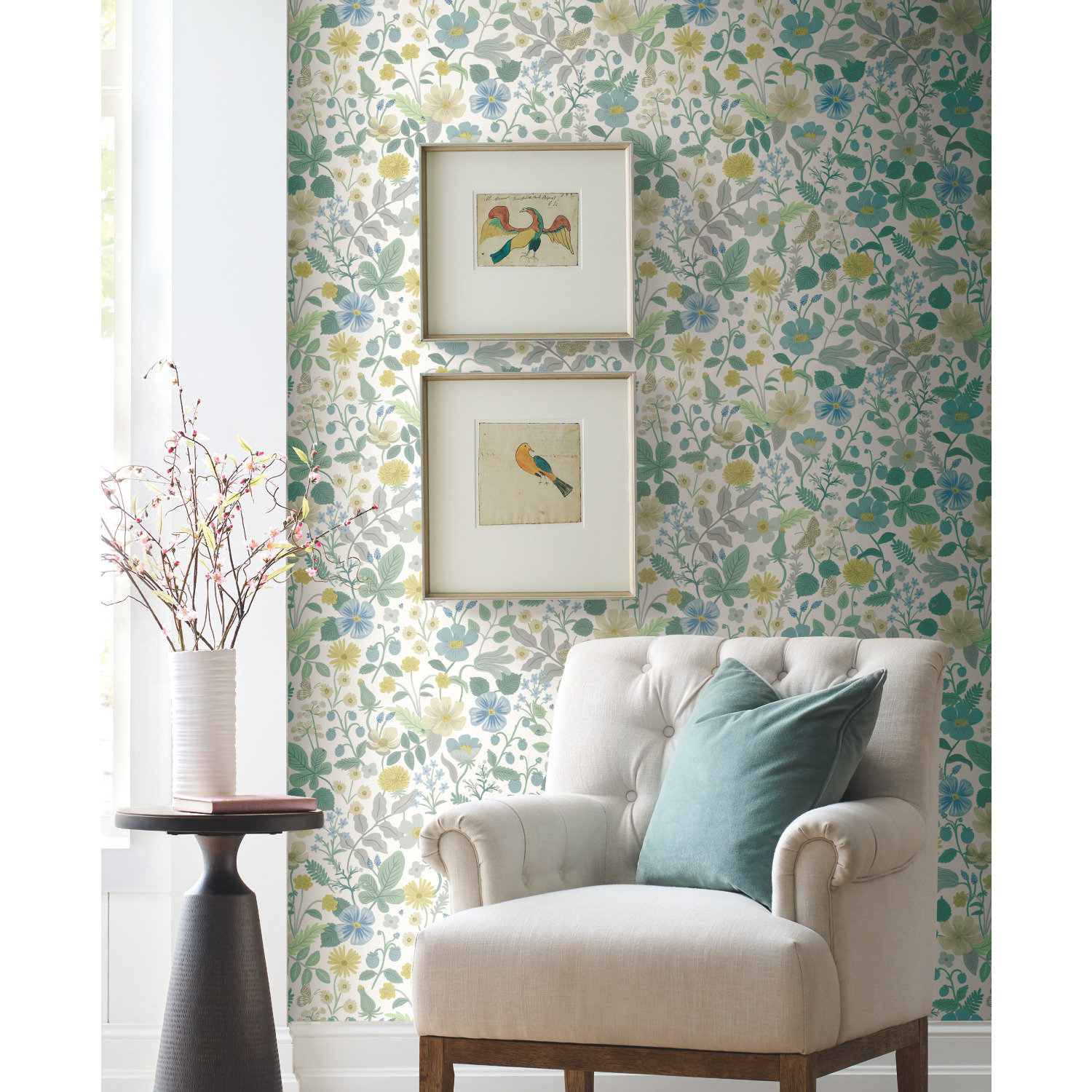 Rifle Paper Co. Strawberry Fields 27" L x 27" W Smooth Wallpaper Roll ...