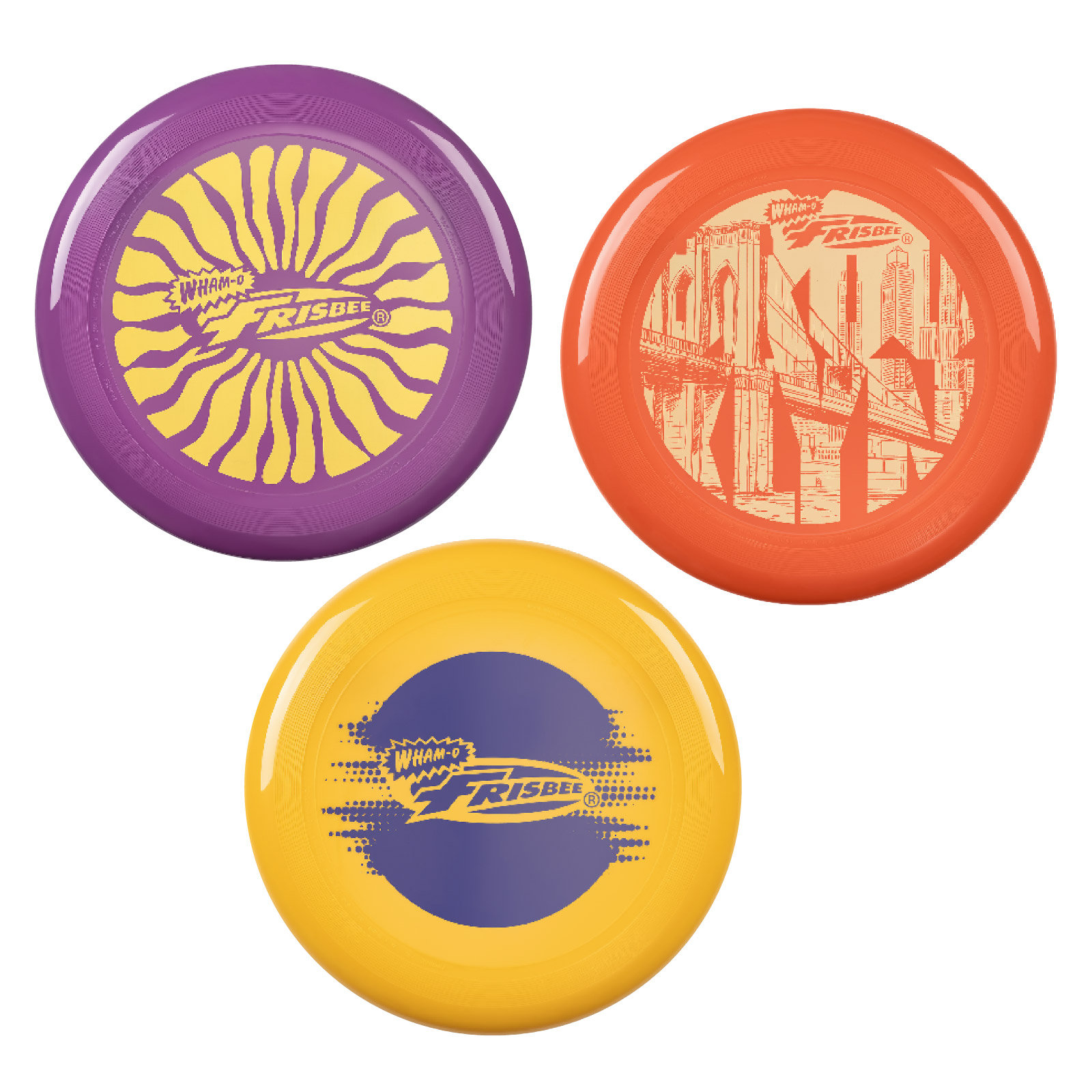 Wham-O Frisbee Cool Flyer 3 Pack Flying Disc, 9.95 Inch Lightweight Toy ...