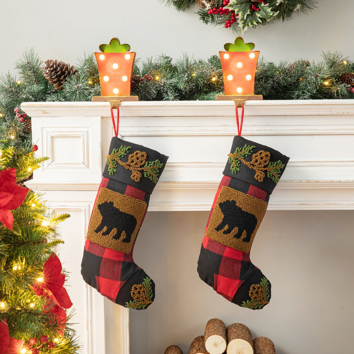 Glitzhome Rug Hooked Bear Stocking & Reviews | Wayfair