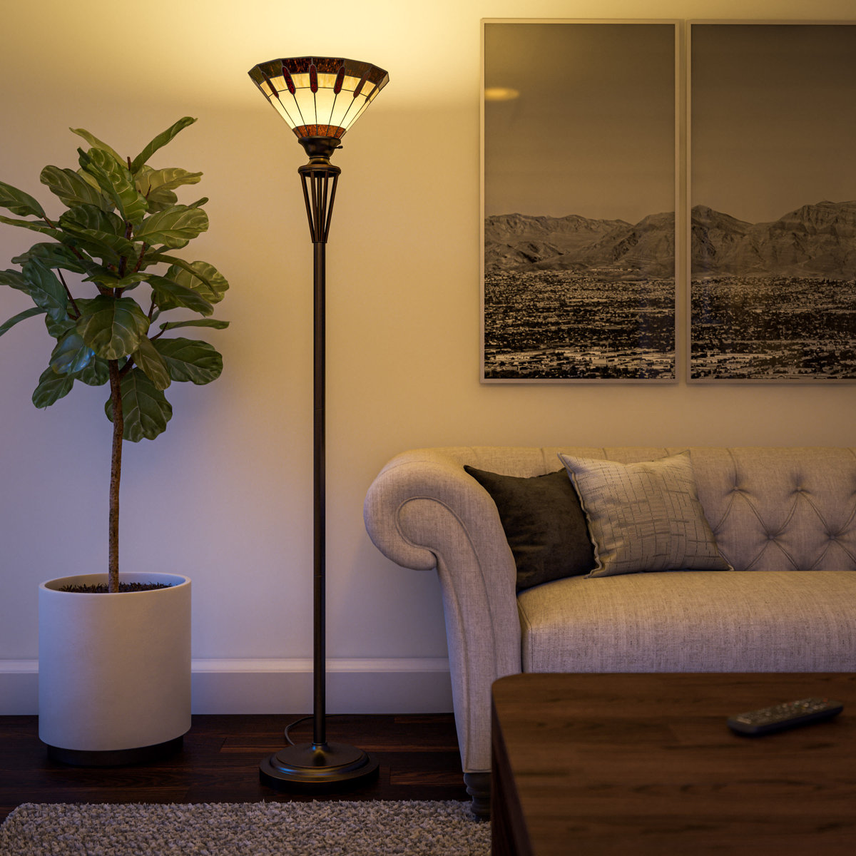 Astoria Grand Lampe torchère sur pied 71,5 po Rozanne et Commentaires ...