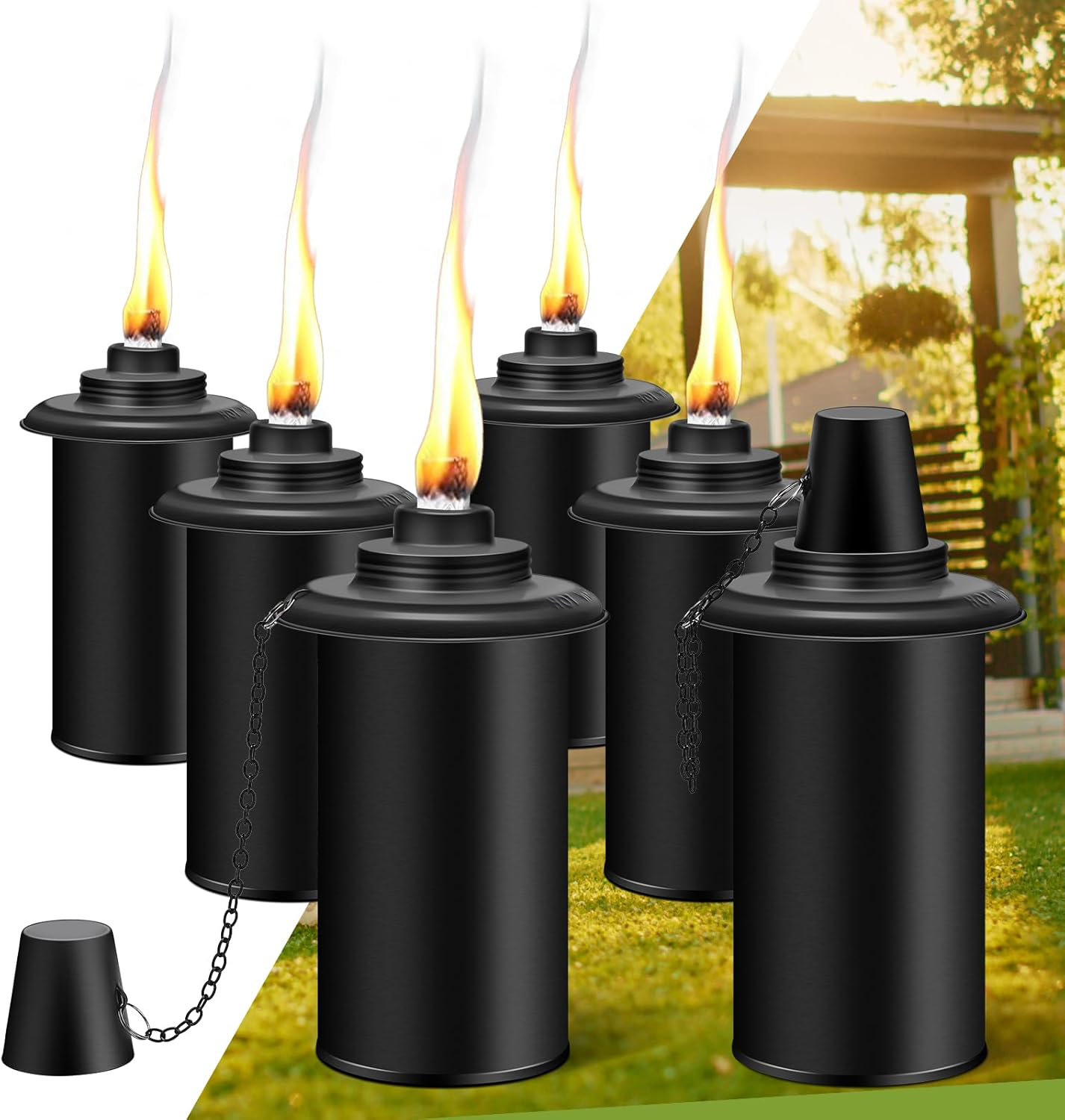 AGROTECH AVS 6-Pack Citronella Torch Replacement Canisters,16oz Torch ...