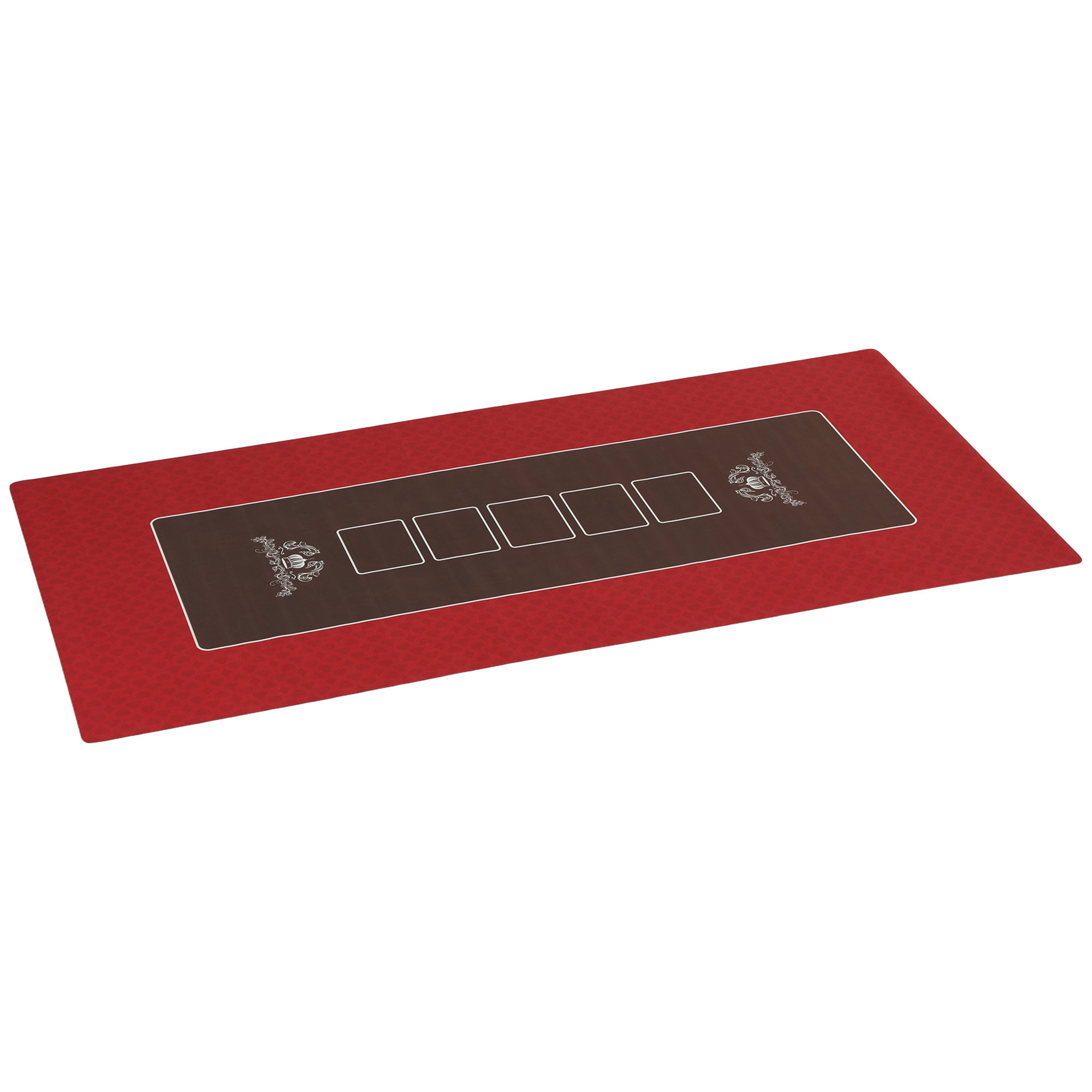 Soozier Poker Table Top 12-Player Poker Mat Water-Resistant, Red | Wayfair
