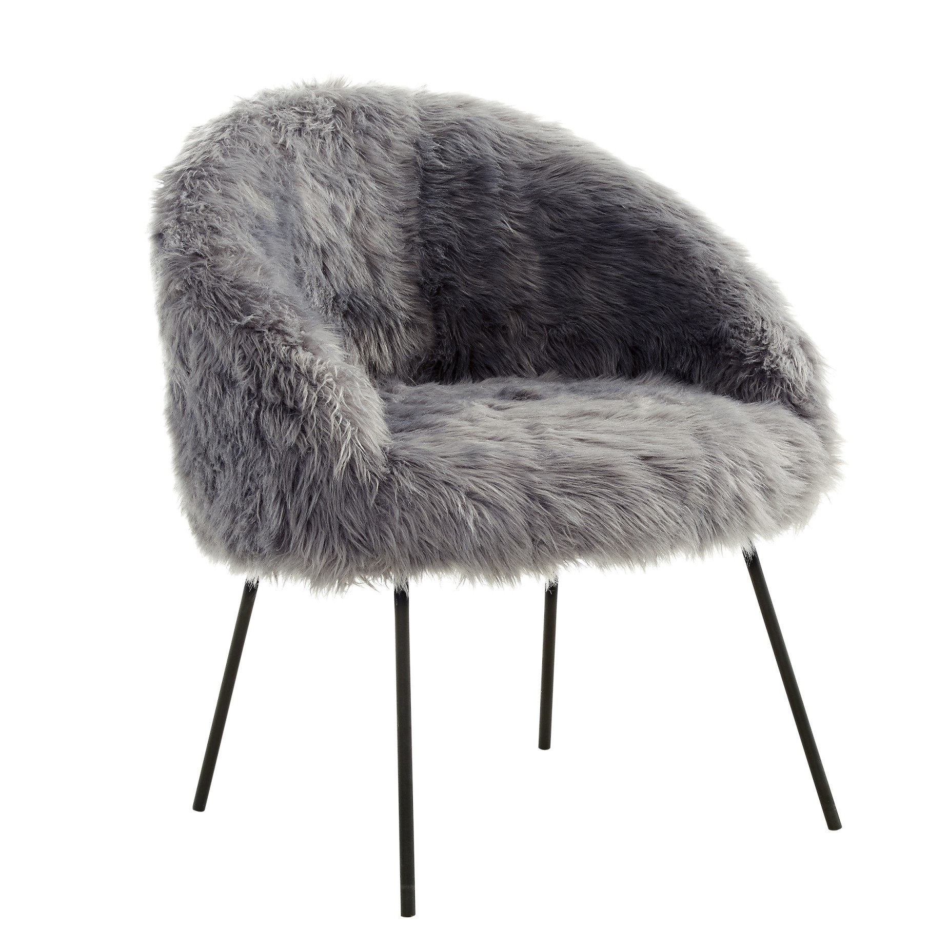 Lux Comfort 31.5x 27.9 x 23.6_28" Rose And White Faux Fur Arm Chair ...