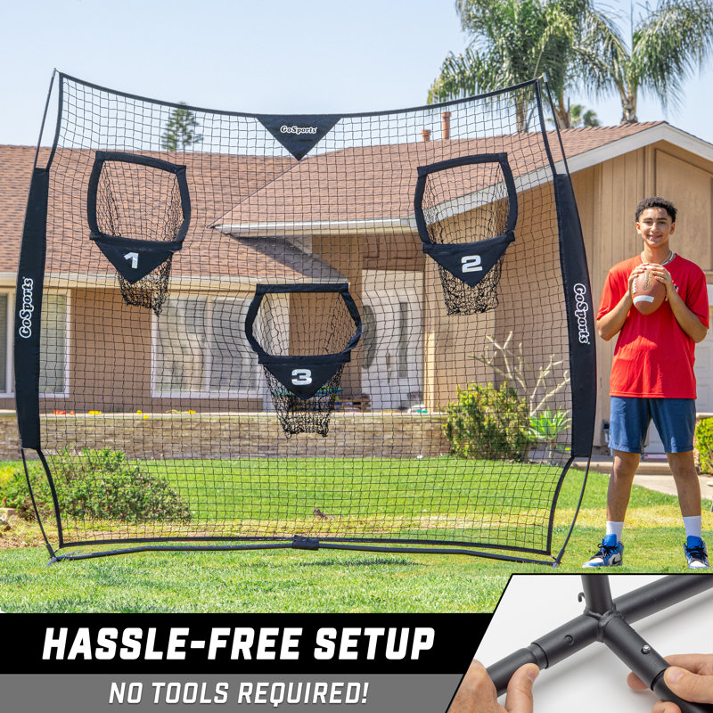 GoSports 8 x 8 ft Football Throwing Net - Black | Wayfair