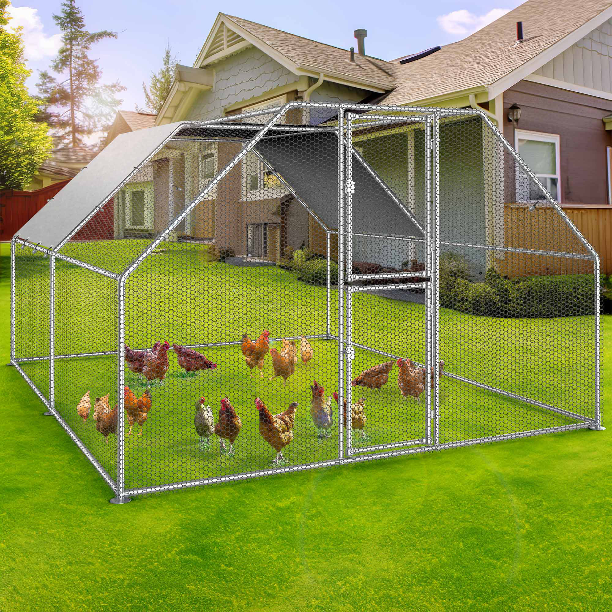 Archie & Oscar™ Keltner Metal Chicken Run Coop Walk-in Poultry Cage ...