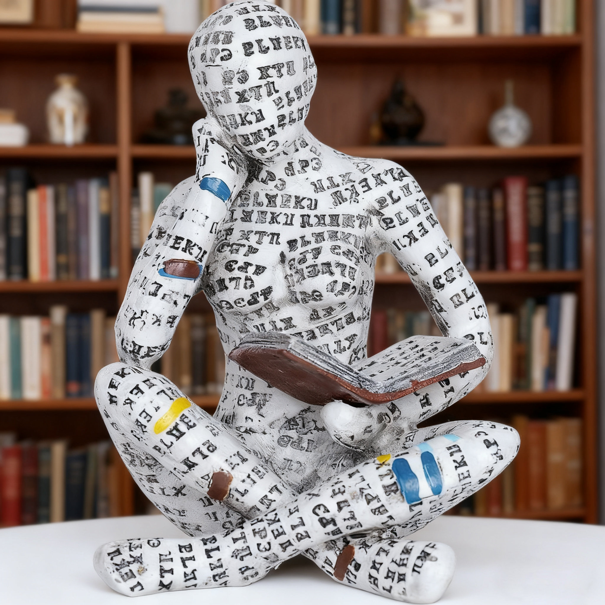Ivy Bronx Modern Reading Woman Figurine & Abstract Thinker Statue For ...
