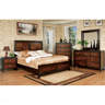 Everly Quinn Transitional Queen Size Bed Acacia / Walnut Solidwood 1Pcs ...