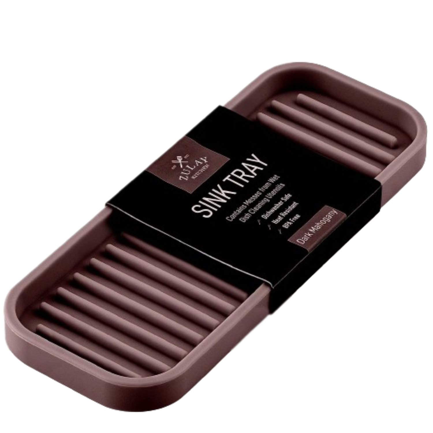 Zulay Kitchen 9x3.5 Silicone Sponge Holder for Kitchen Sink Table Mount ...