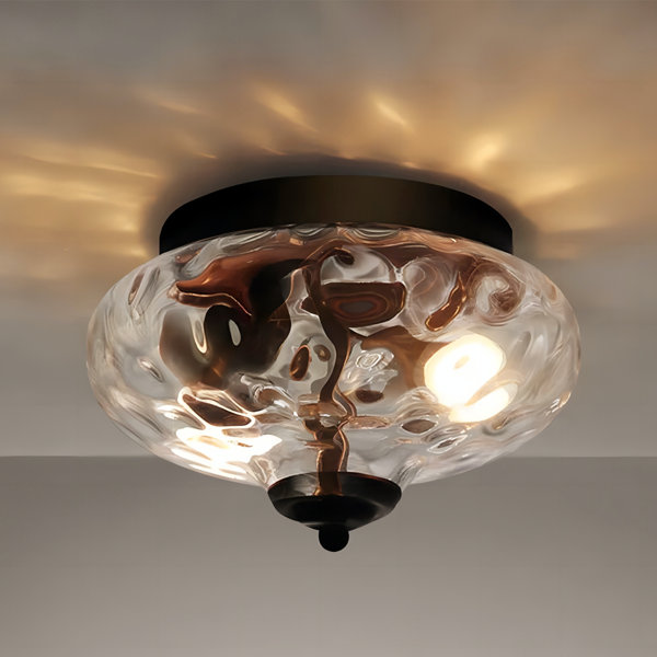 Beachcrest Home Boatner 2-Light 9" Traditional Glass Flush Mount ...