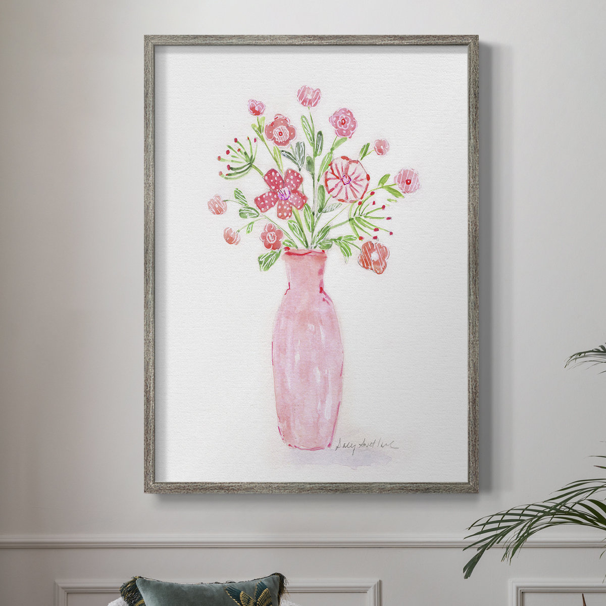 Red Barrel Studio® Boho Pinwheel Bouquet II Framed Print - Solid Wood ...