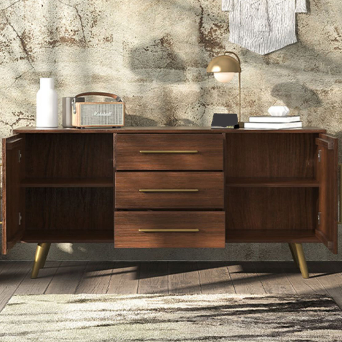 HomeCanvas Modern Minimalist Style Sideboard Cabinet 55.12'' Solid Wood ...