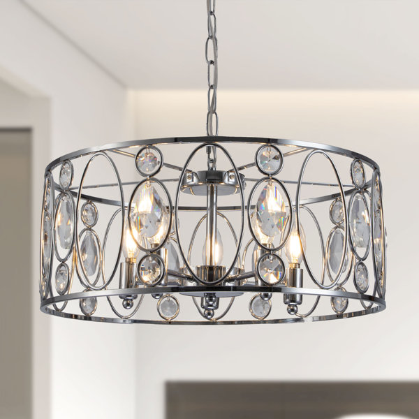 17 Stories Margert 5 - Light 20" Industrial Drum Chandelier with ...
