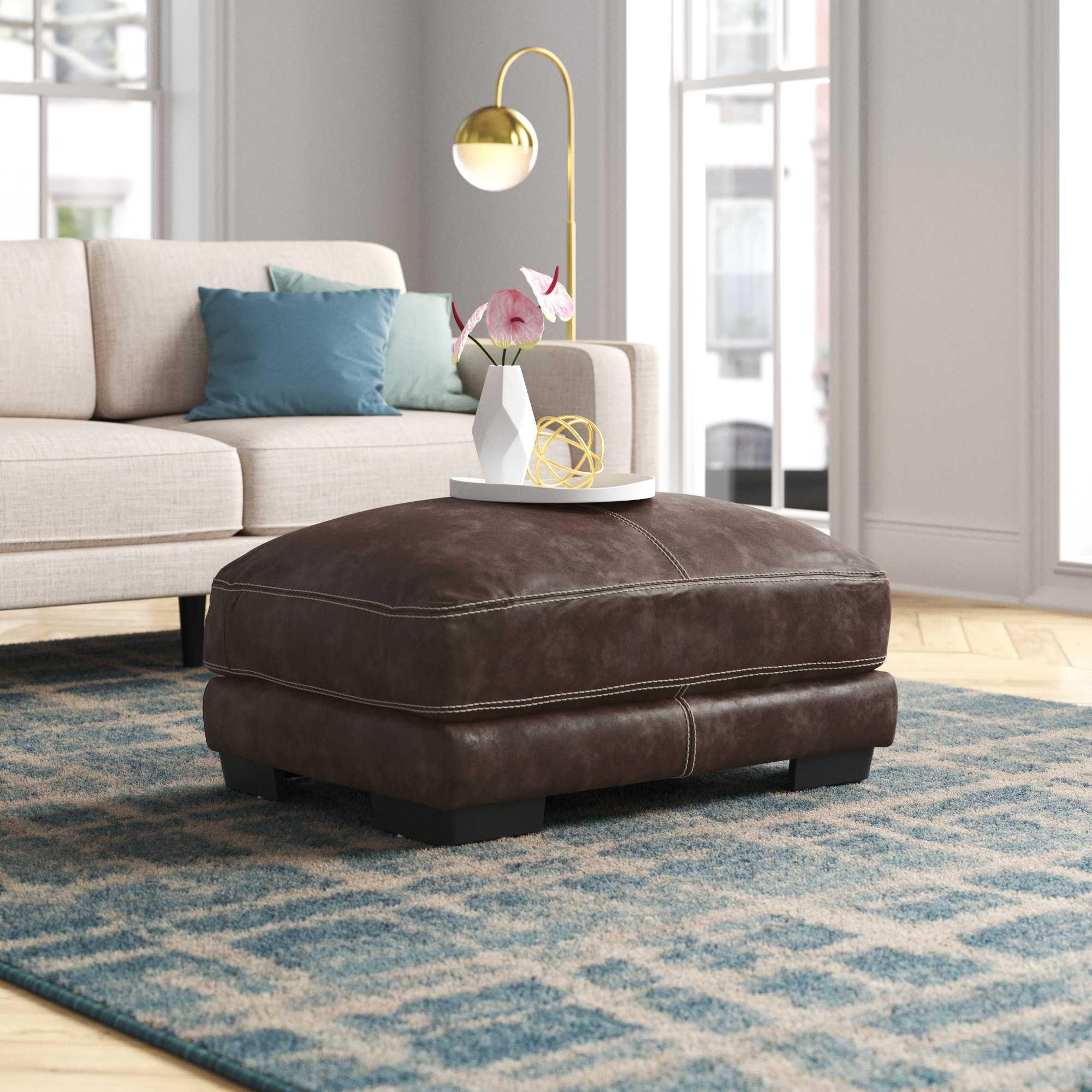 Wade Logan® Casea Upholstered Ottoman & Reviews | Wayfair