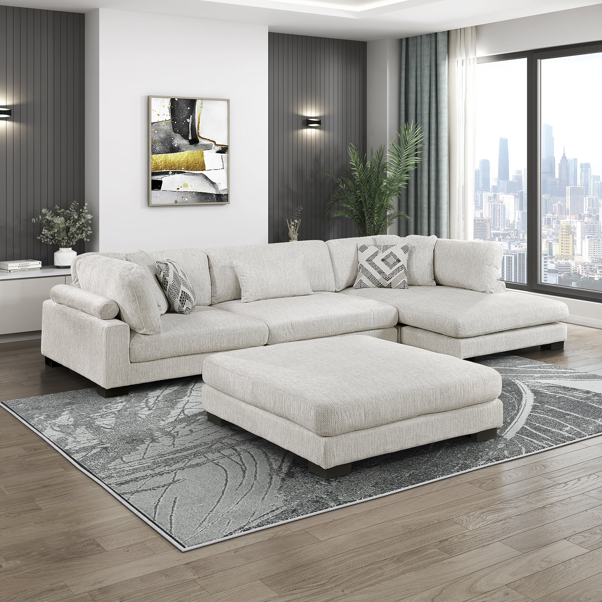 Latitude Run® Subair Modern Microfiber Modular Sectional Sofa with ...