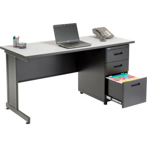 Interion Metal Base Executive Desk | Wayfair