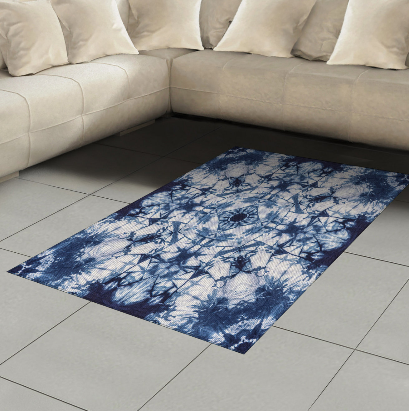 East Urban Home Indigo Paisley High Density Long Fiber Poly Threads ...