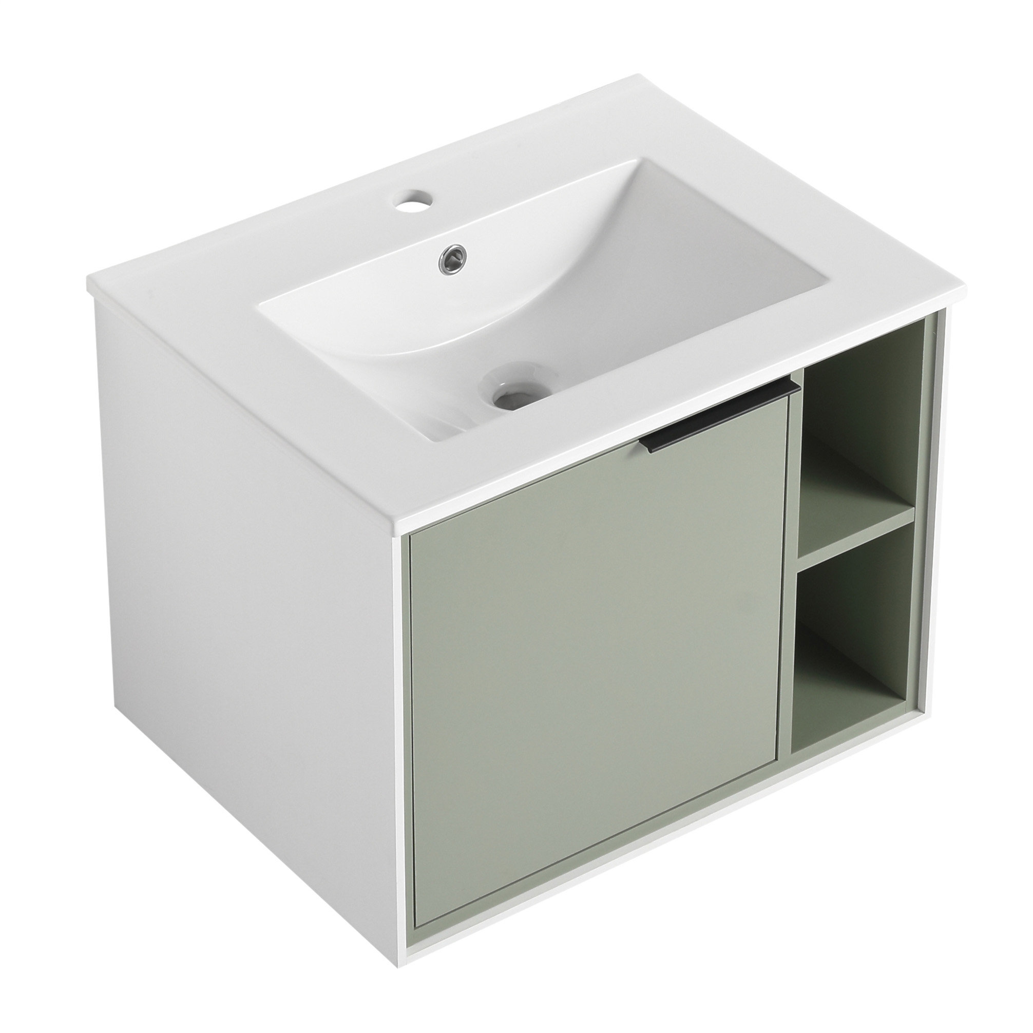 Stylish 24'' Floating Wall-Mounted Bathroom Vanity With Ceramics Sink ...