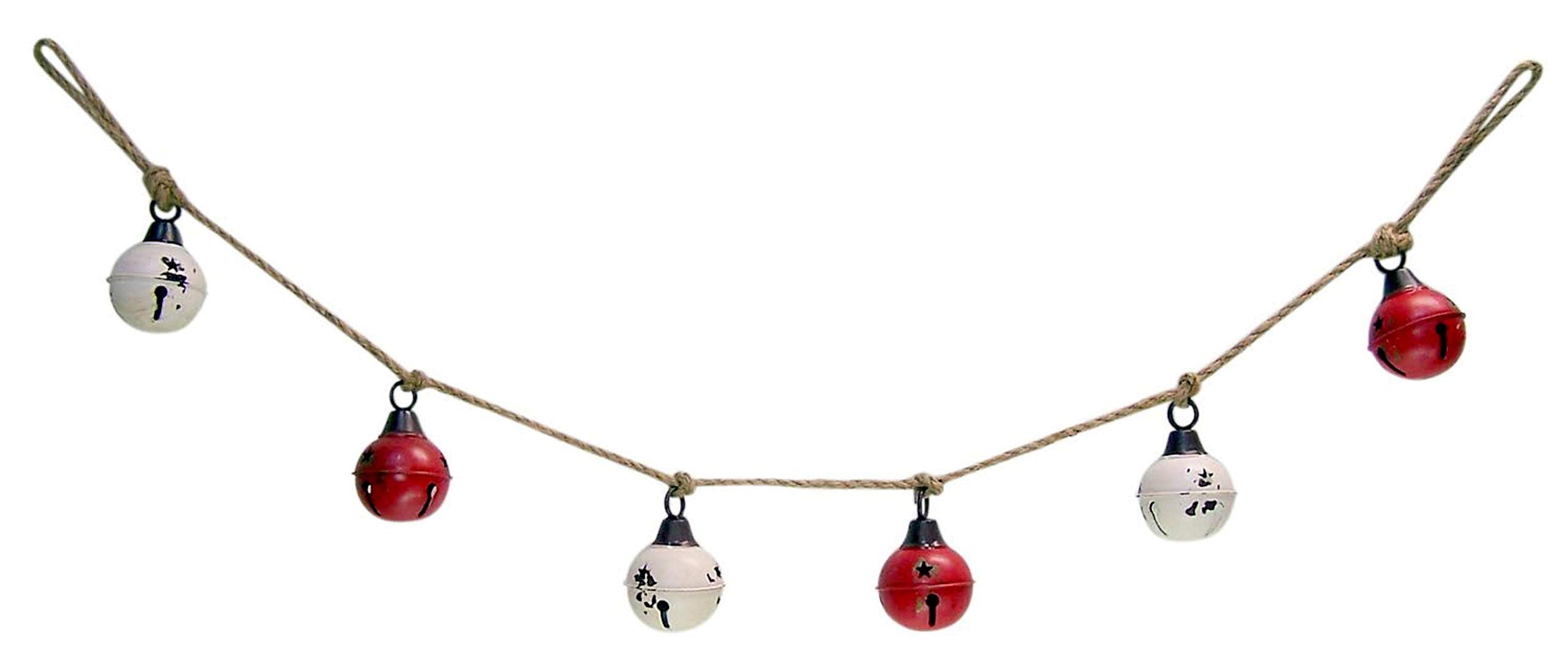 The Holiday Aisle® Christmas Bells Hanging Garland Rustic Red and White ...