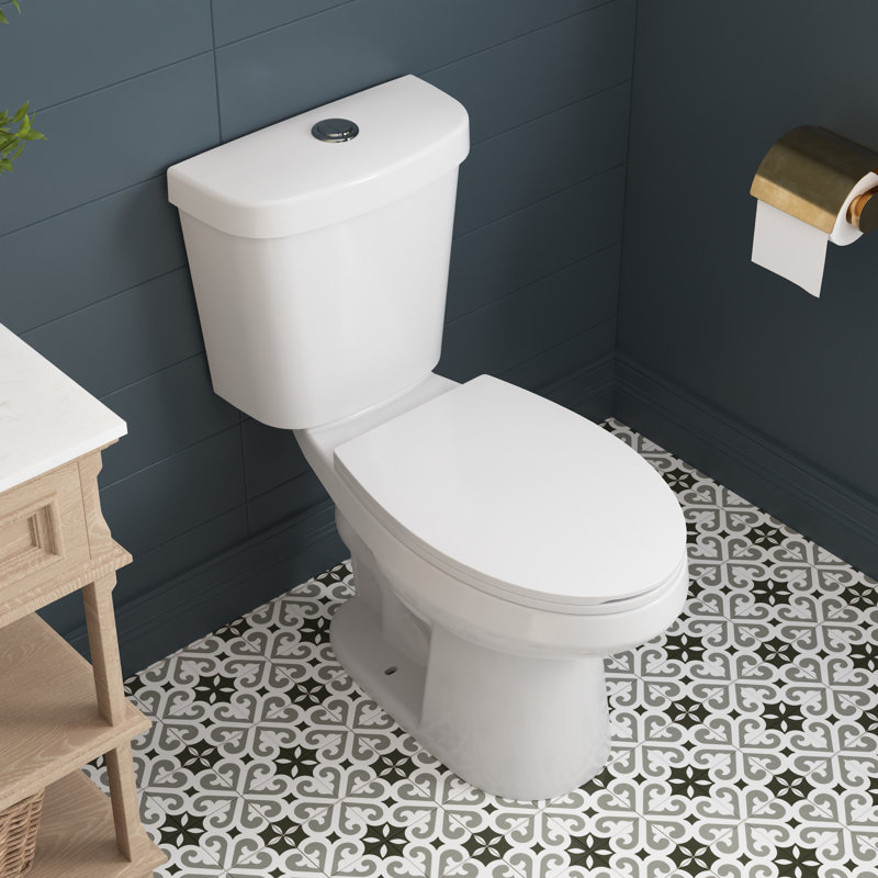 DeerValley Dynasty Elongated Toilet Two-Piece Toilets, ADA Height 17.5 ...