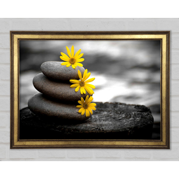 Latitude Run Zen Flowered Stones - Single Picture Frame Art Prints ...