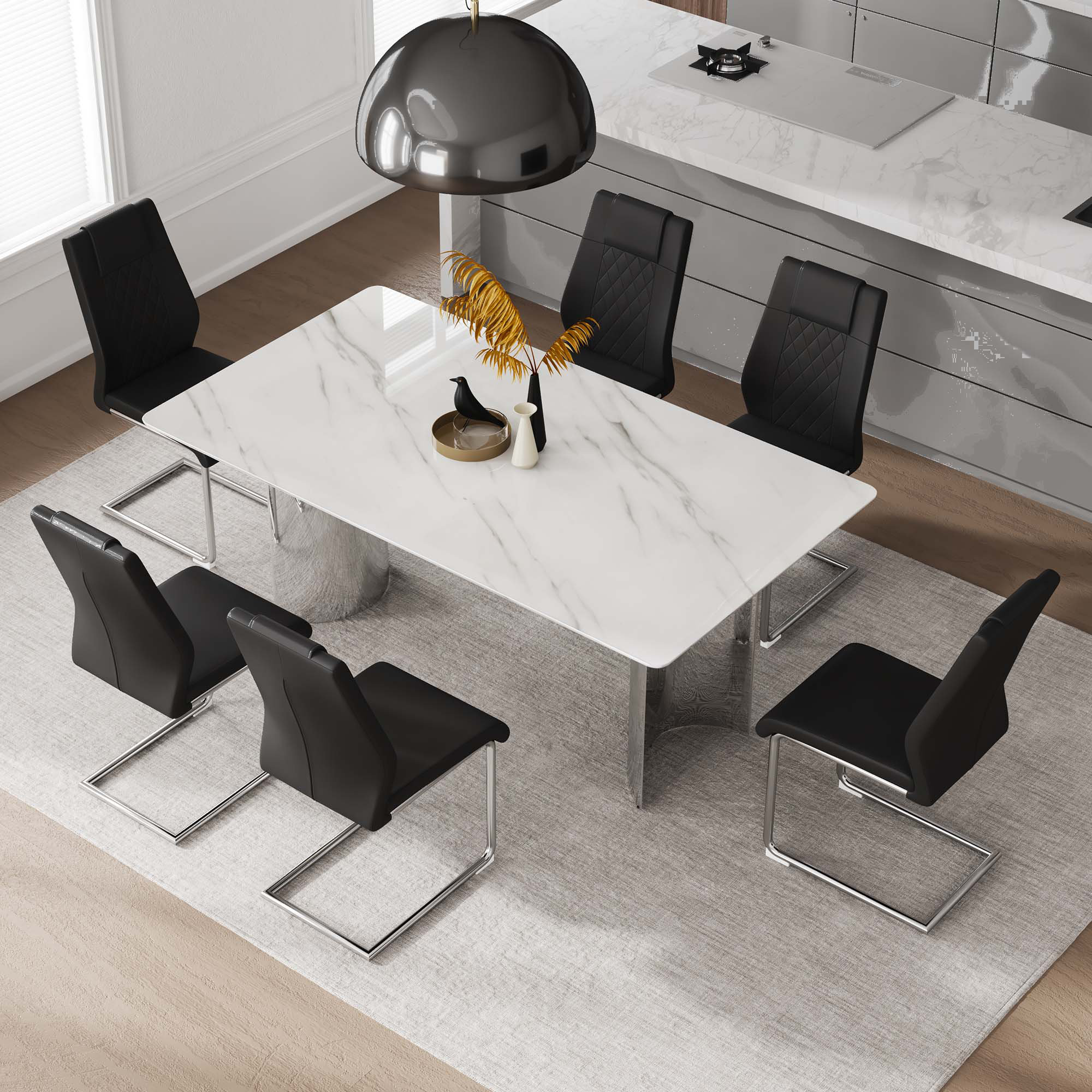 Ivy Bronx Janeli Rectangular 39.3'' L x 71.0'' W Dining Set | Wayfair