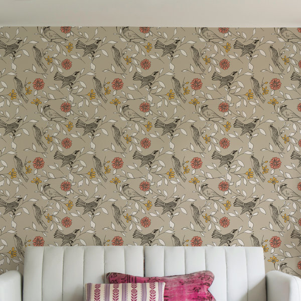 Novogratz Birds 16.5’ L x 20.5” W Peel and Stick Wallpaper Roll ...