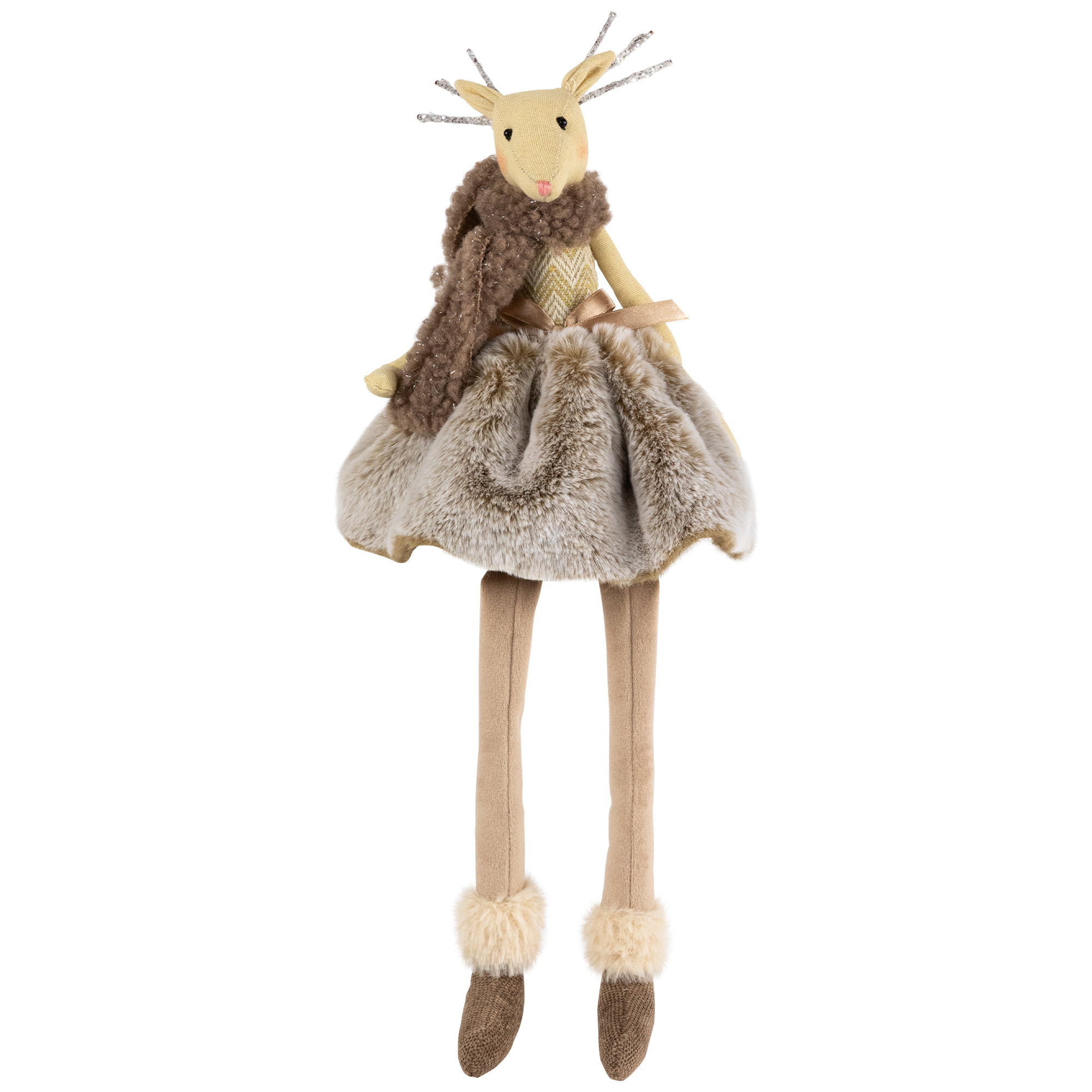 Northlight Seasonal Sitting Reindeer Girl With Dangling Legs Christmas ...
