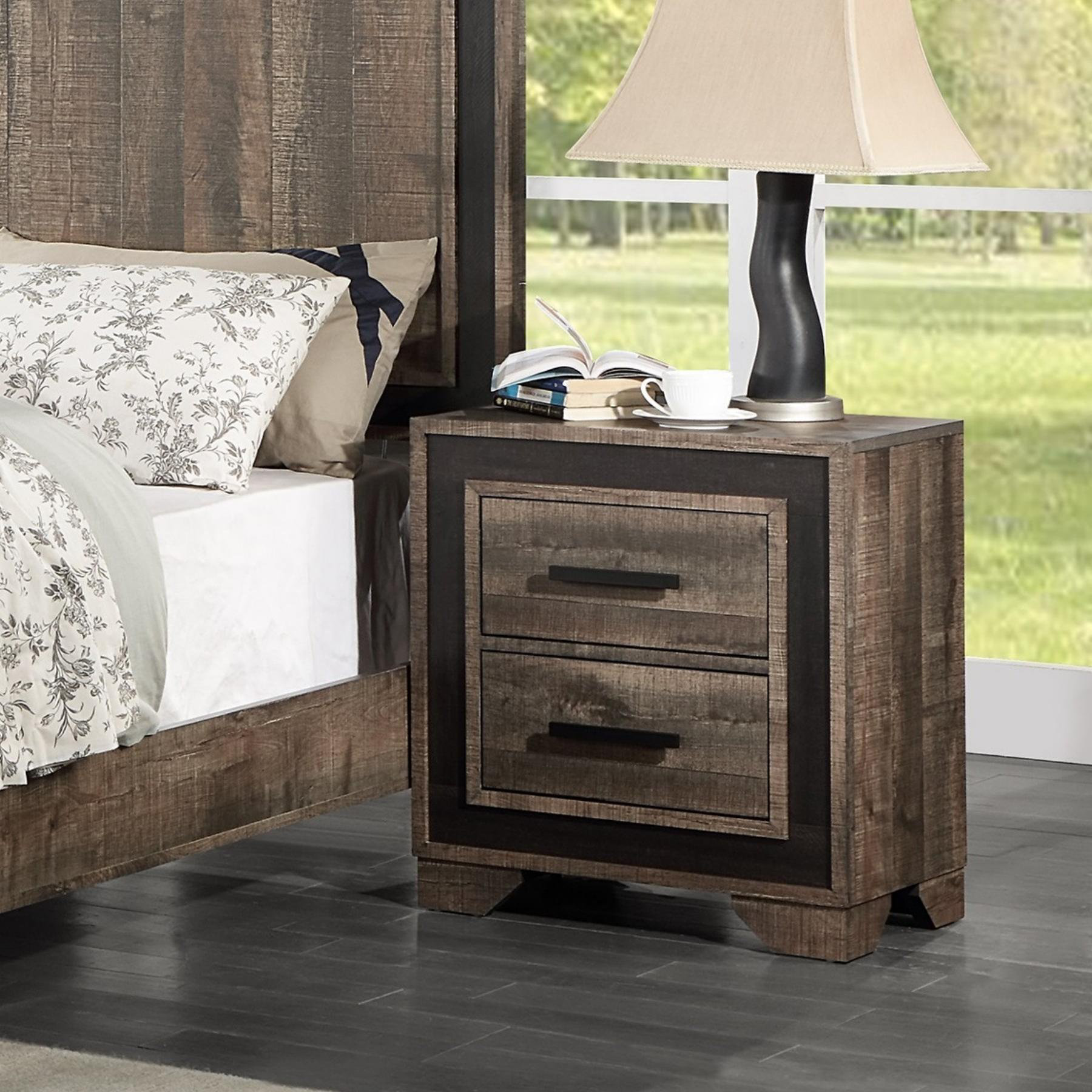 CRS APPLIANCES, Oak Finish 1pc Nightstand Paper veneer Bedroom ...