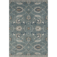 Capel Rugs Smyrna- Persian Cedars Oriental Hand Tufted Wool Blue/Yellow ...