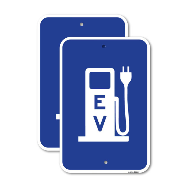 SignMission Ev Electric Vehicle Charging Station Aluminum Sign | Wayfair
