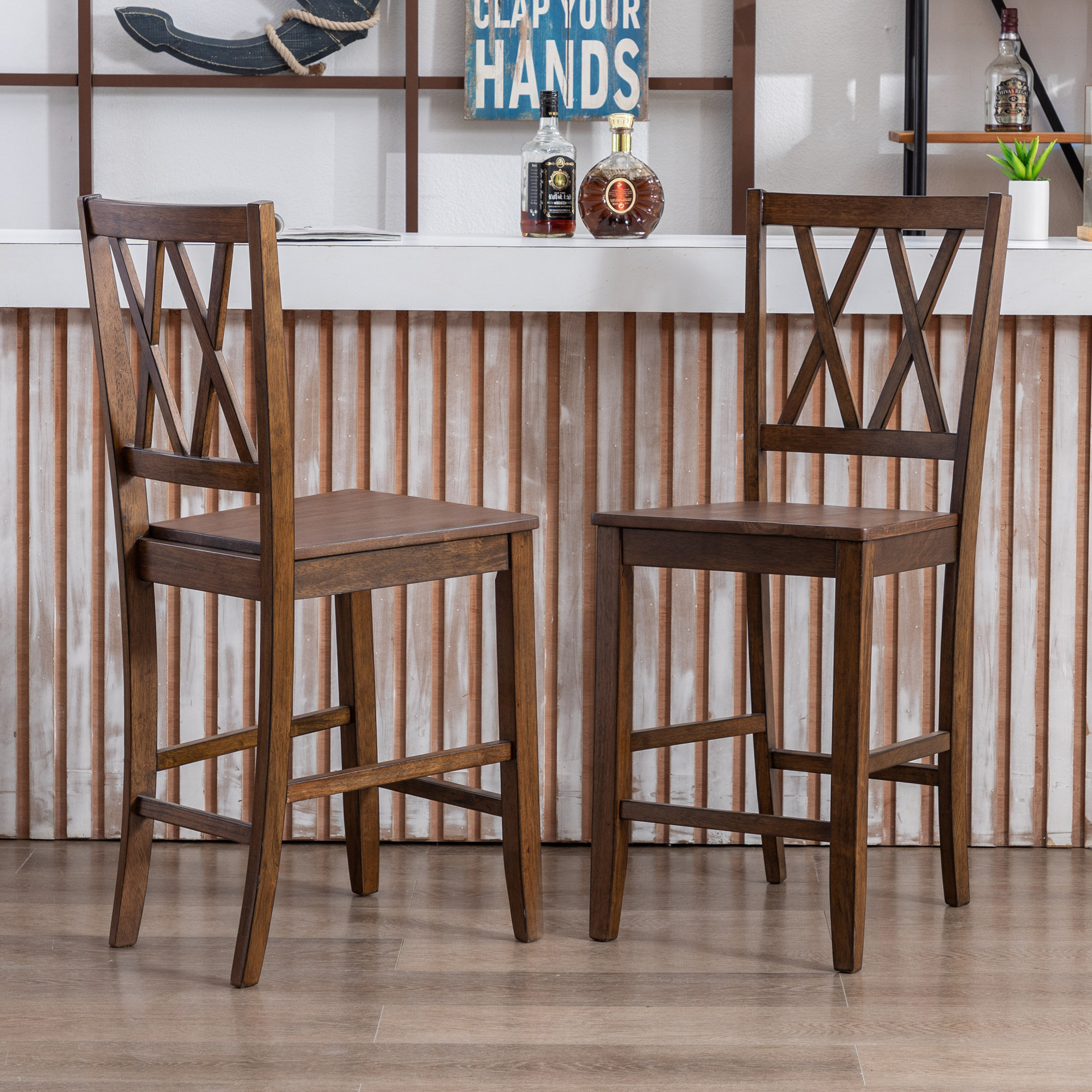 Laurel Foundry Modern Farmhouse® Christin Solid Wood 24" Counter Stool ...