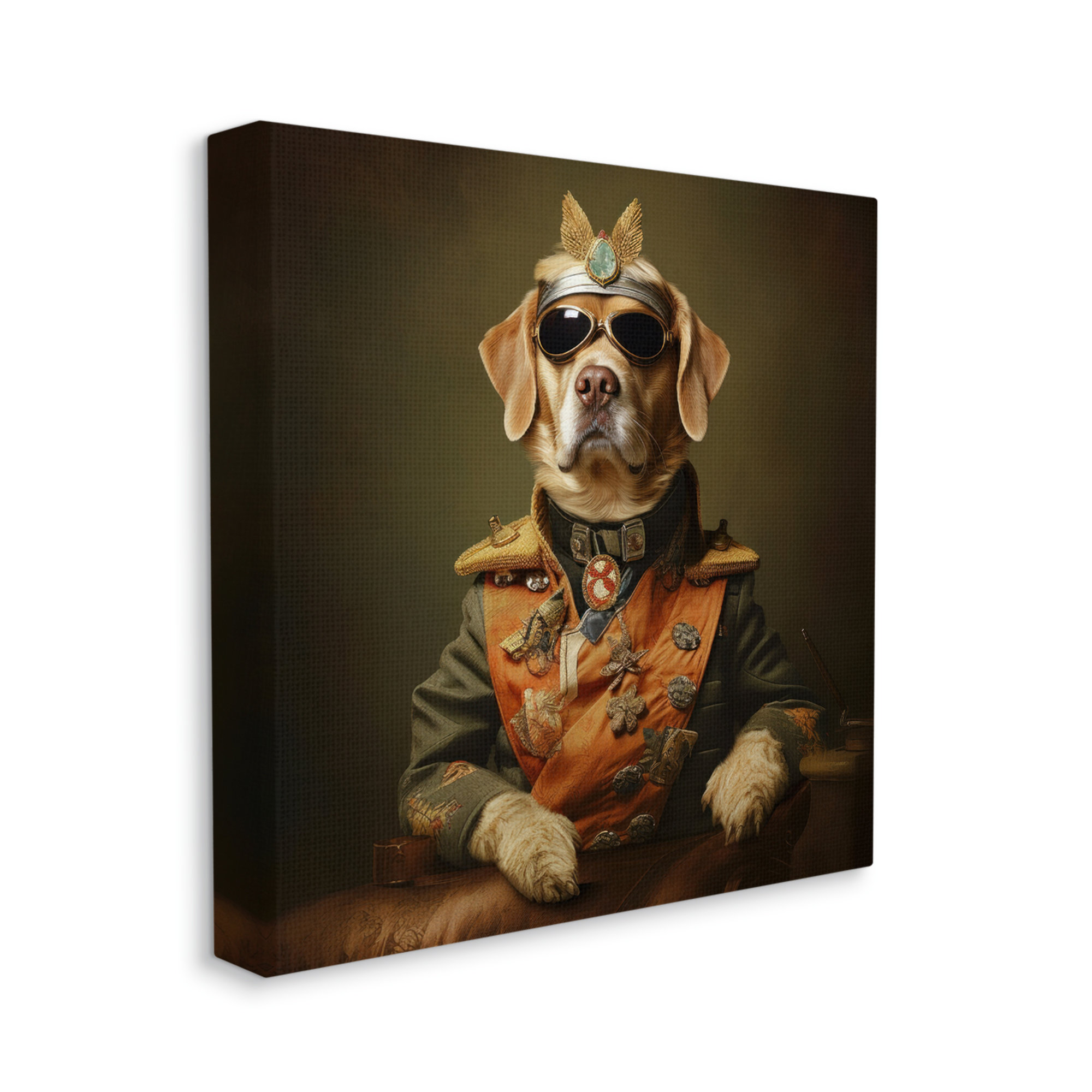 Trinx Dog in Vintage Vest Canvas Wall Art by Lazar Studio - Wayfair Canada