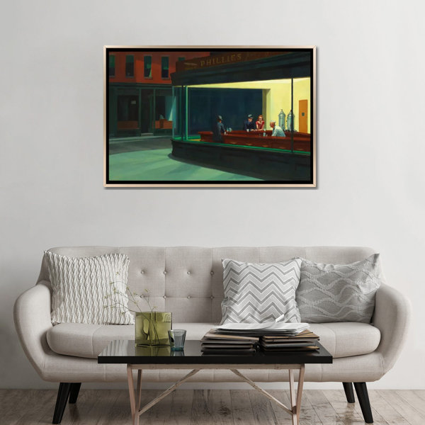 Red Barrel Studio® Nighthawks, 1942 Framed On Canvas by Edward Hopper ...